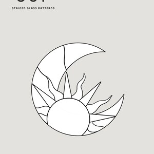 Sun and Moon Pattern Stained Glass Pattern PDF DIY Stained - Etsy