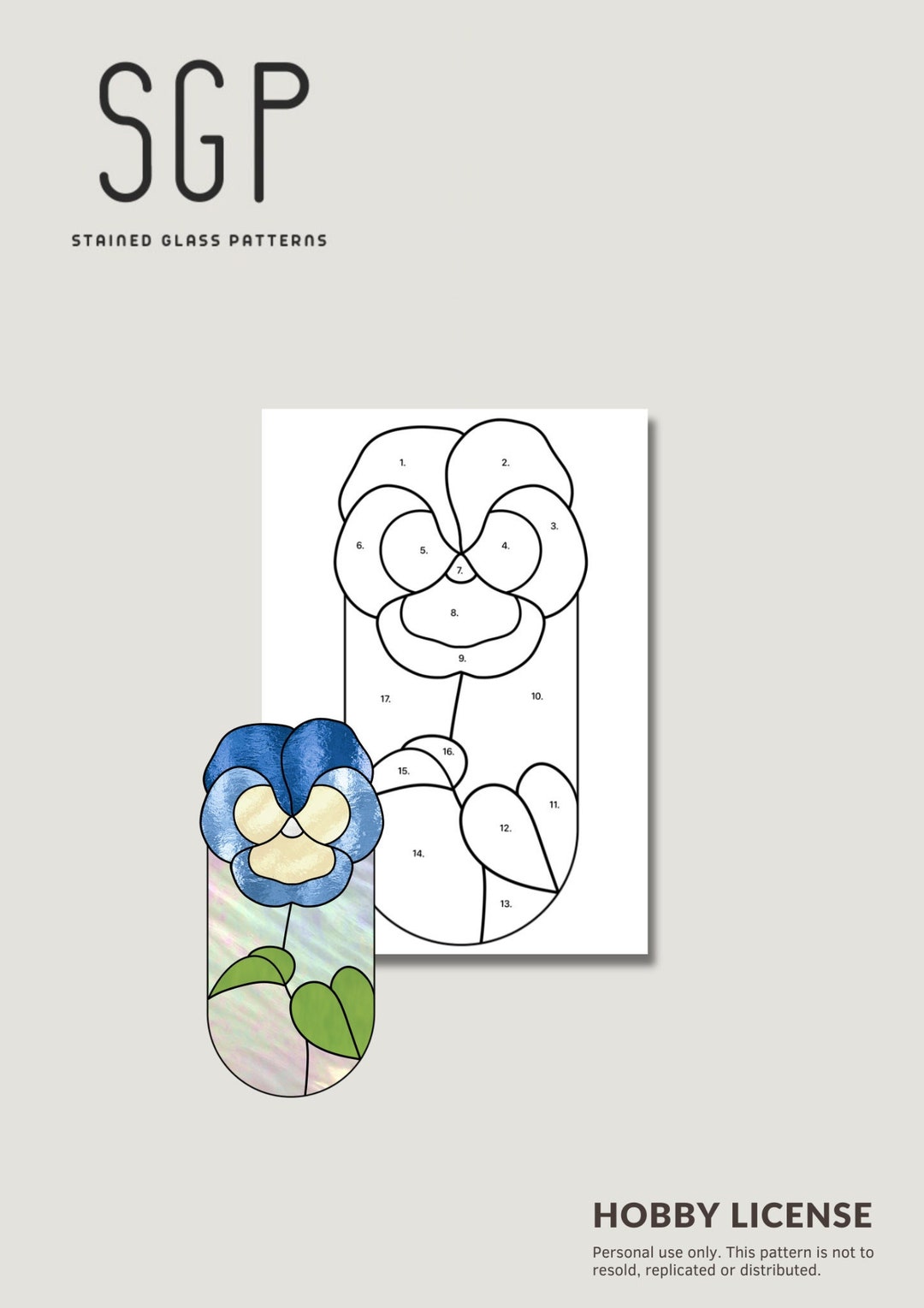 Flower Stained Glass Patterns Violet, Do It Yourself, DIY Stained Glass ...