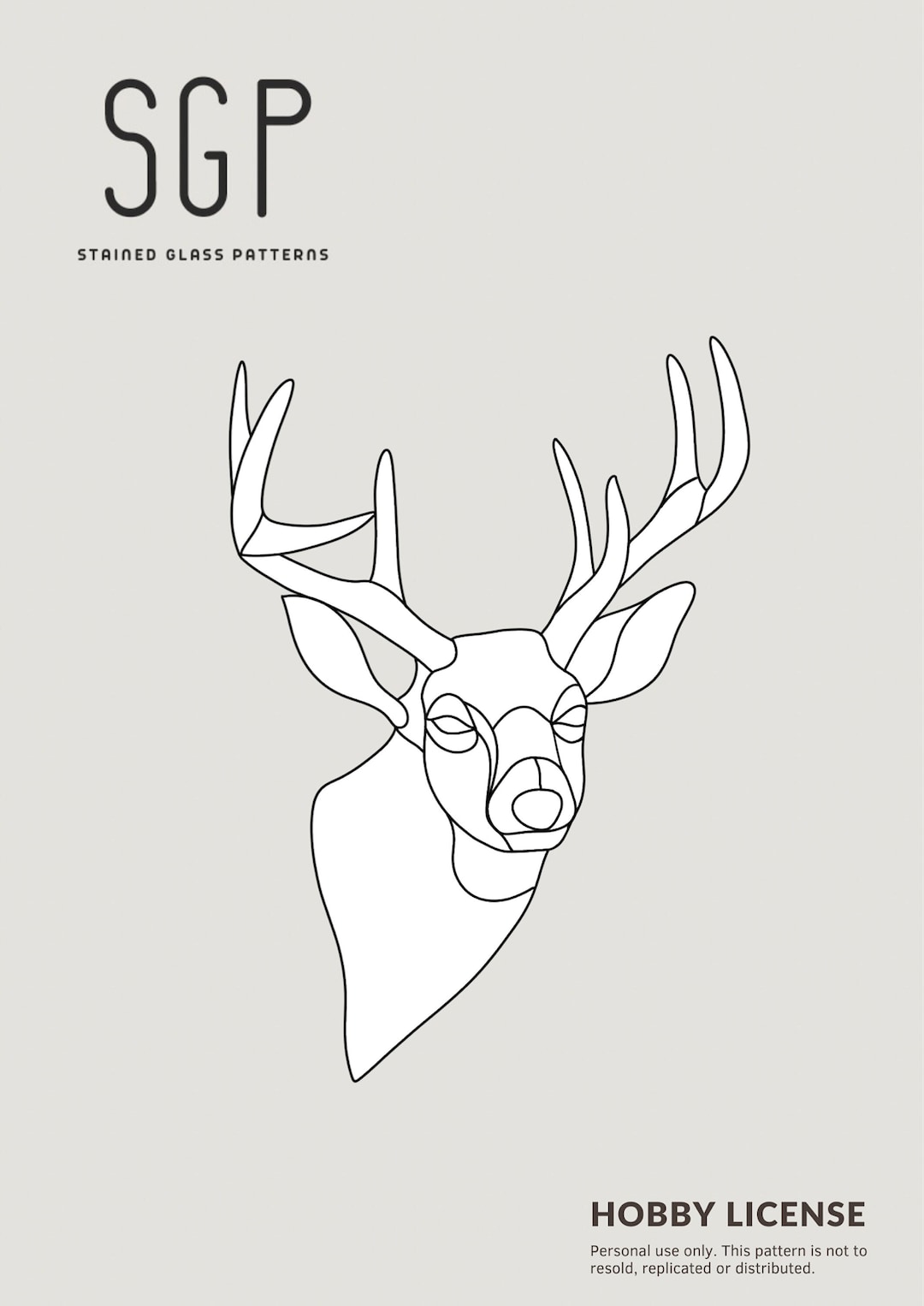 Deer Stained Glass Patterns To Download Stain Glass Pattern Pdf Digital Download Diy Stained