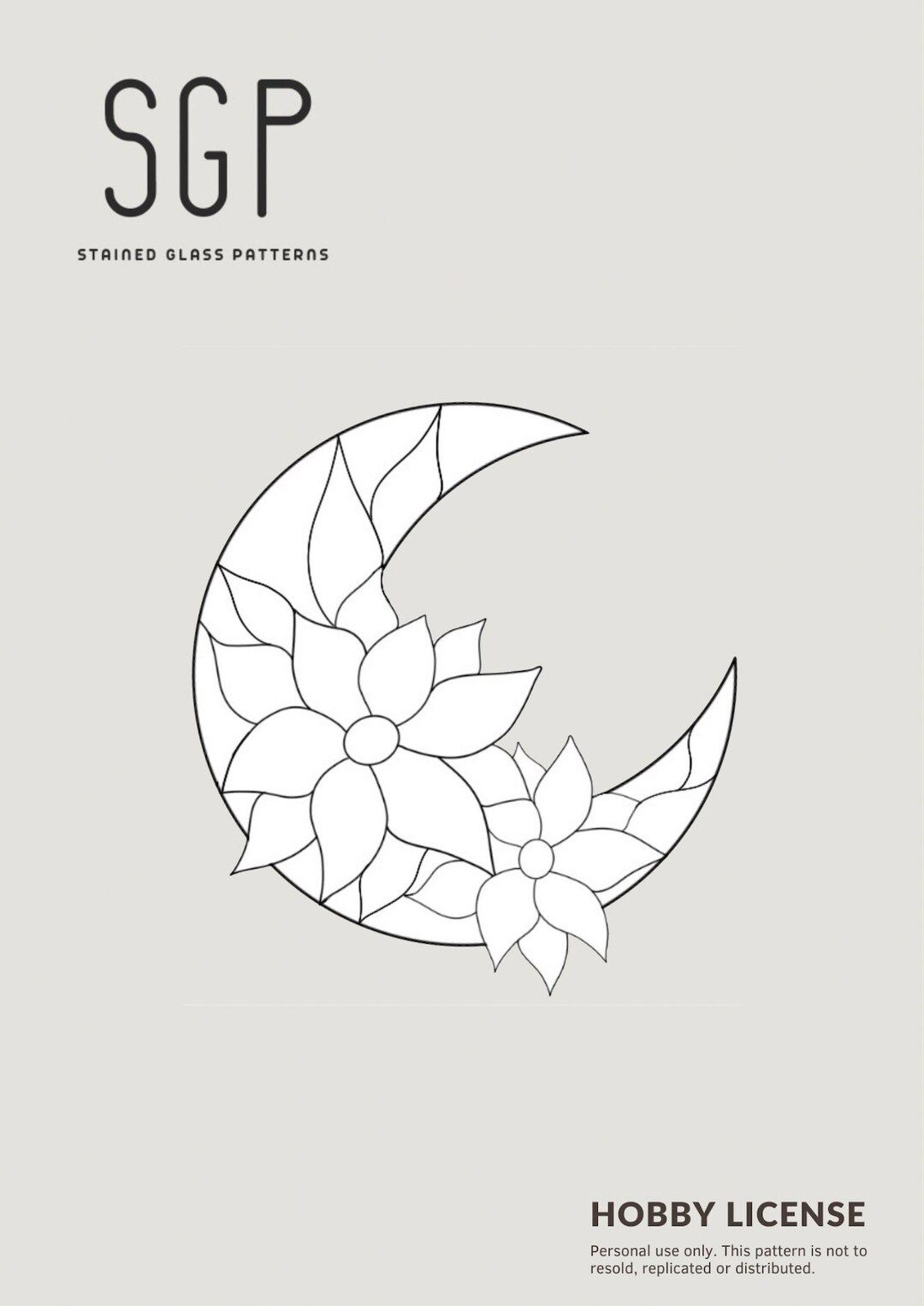 Poinsettia Pattern Stained Glass Pattern Flower Digital Download PDF ...