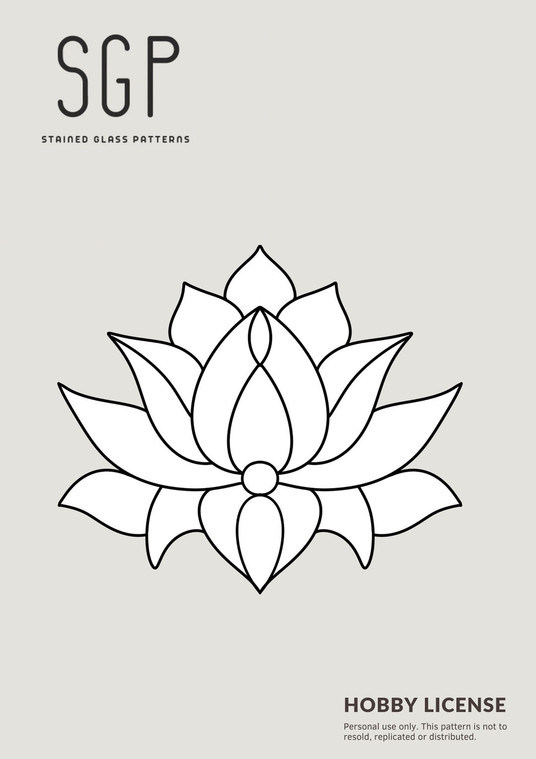 Lotus Pattern Stained Glass Pattern Flower Beginner Pattern - Etsy