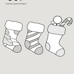 Stained Glass Pattern Christmas Set of 3 DIY Stained Glass Beginner Pattern Digital Download ...