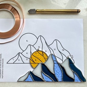 Stained Glass Pattern Mountains Pattern for Download DIY Stained Glass ...