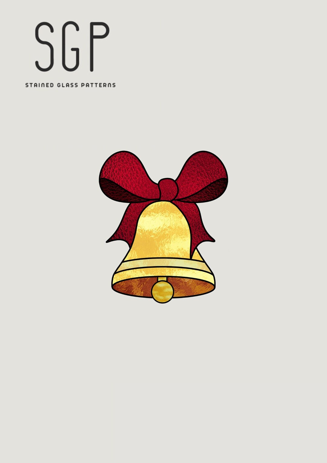 Stained Glass Patterns Bell, Christmas Pattern Holiday Decor, DIY ...