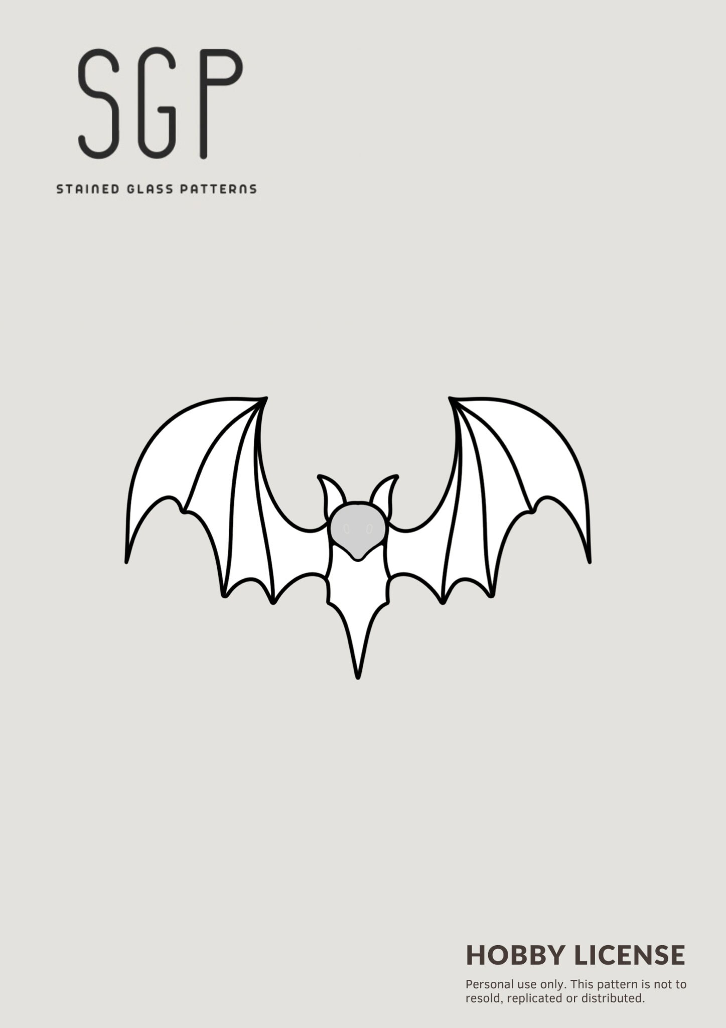 Bat Stained Glass Pattern: Halloween Suncatcher DIY (PDF Pattern) - Etsy