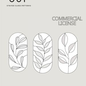 Stained Glass Pattern Leaf Set of 3 DIY Stained Glass Beginner Pattern ...