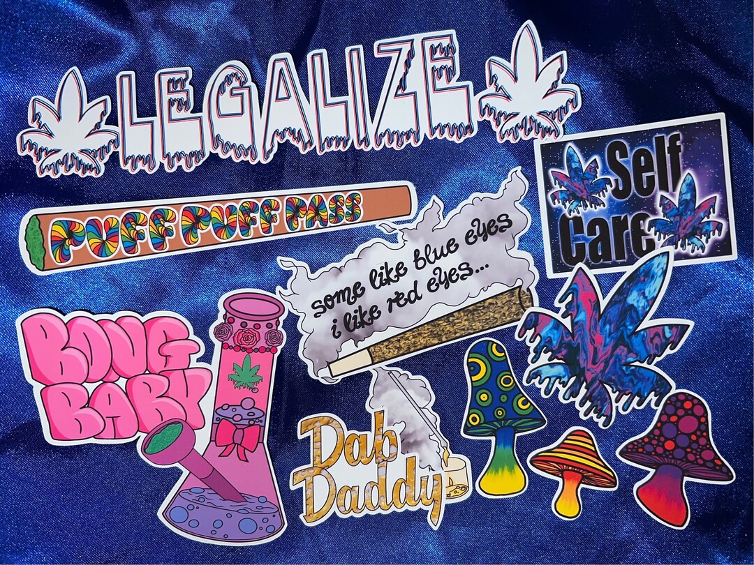 Trippy Stoner Sticker Pack of 10 Psychedelic Colorful Sticker Art Girl ...
