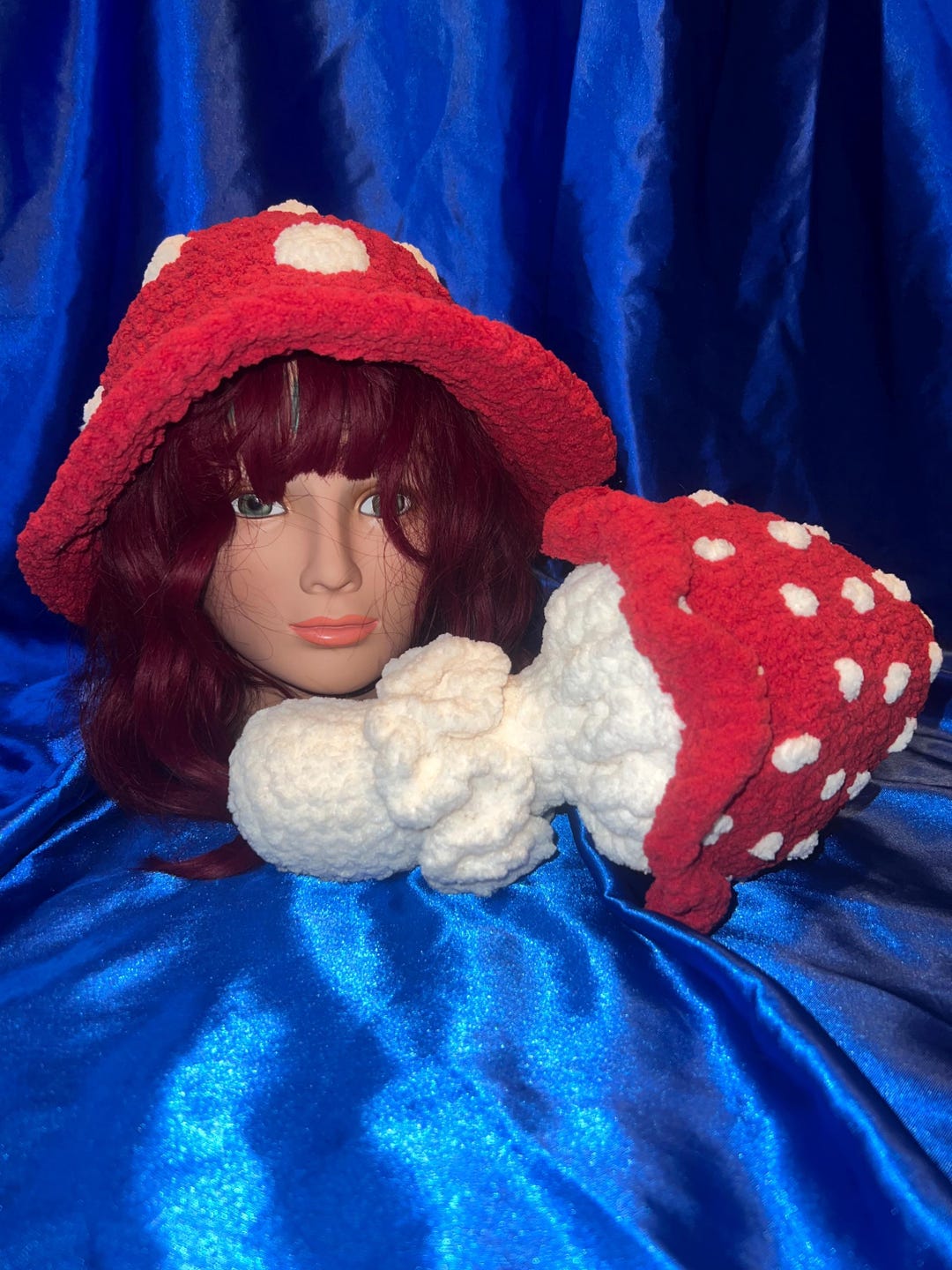 Plush Shroom Hat and Jumbo Shroom Bundle Soft Handmade Crochet ...