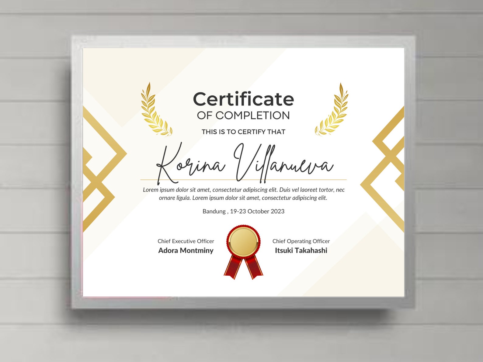 Certificate of Completion Template Editable Certificate of Completion ...