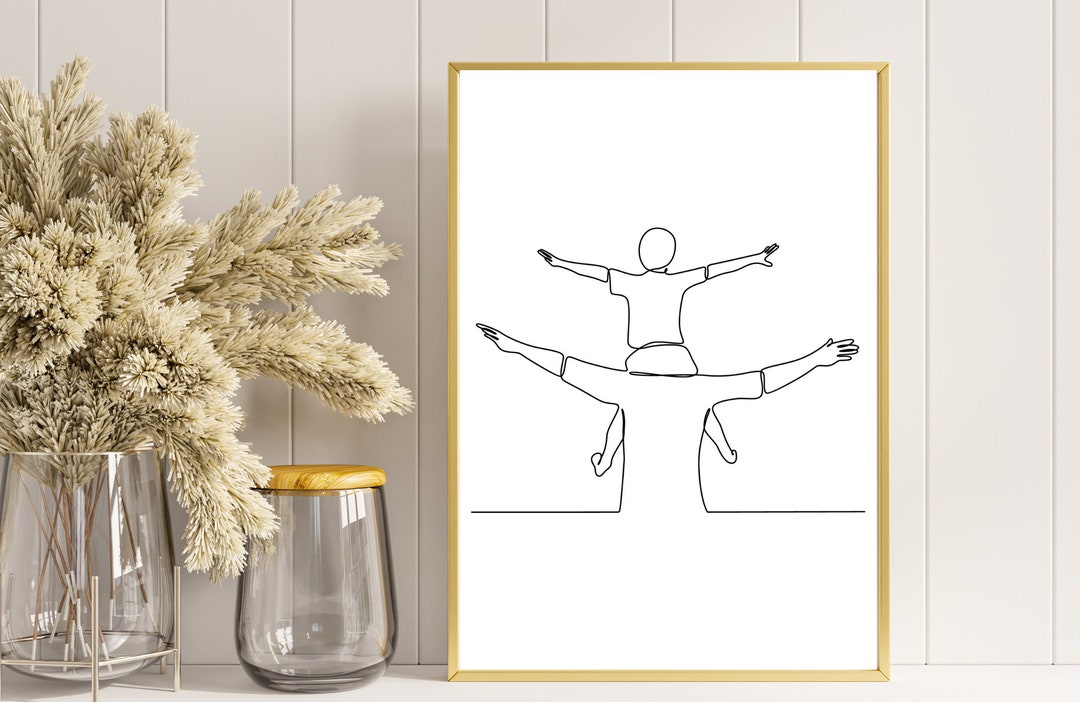 Father and Baby Line Art Mother and Baby Line Drawing Line - Etsy