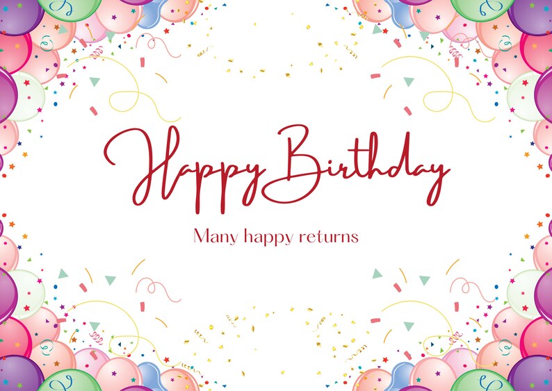 Printable Birthday Card Digital Birthday Card Greeting - Etsy