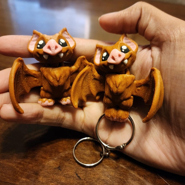 3d Printed Bat Keychain Stl - Etsy