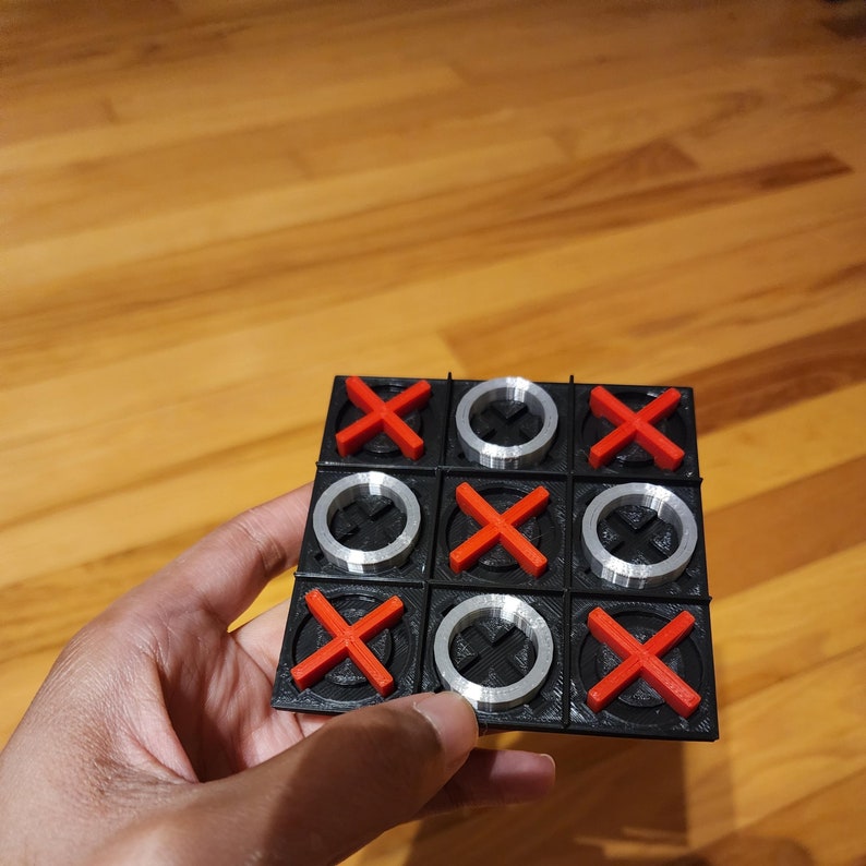 Mini Tic Tac Toe Board With Pieces Portable 3D Printed Game Boardgame ...