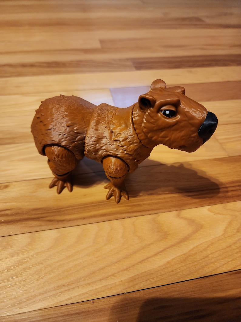 Happy Articulated Capybara Cute 3D Printed Wildlife Fidget Flexible ...