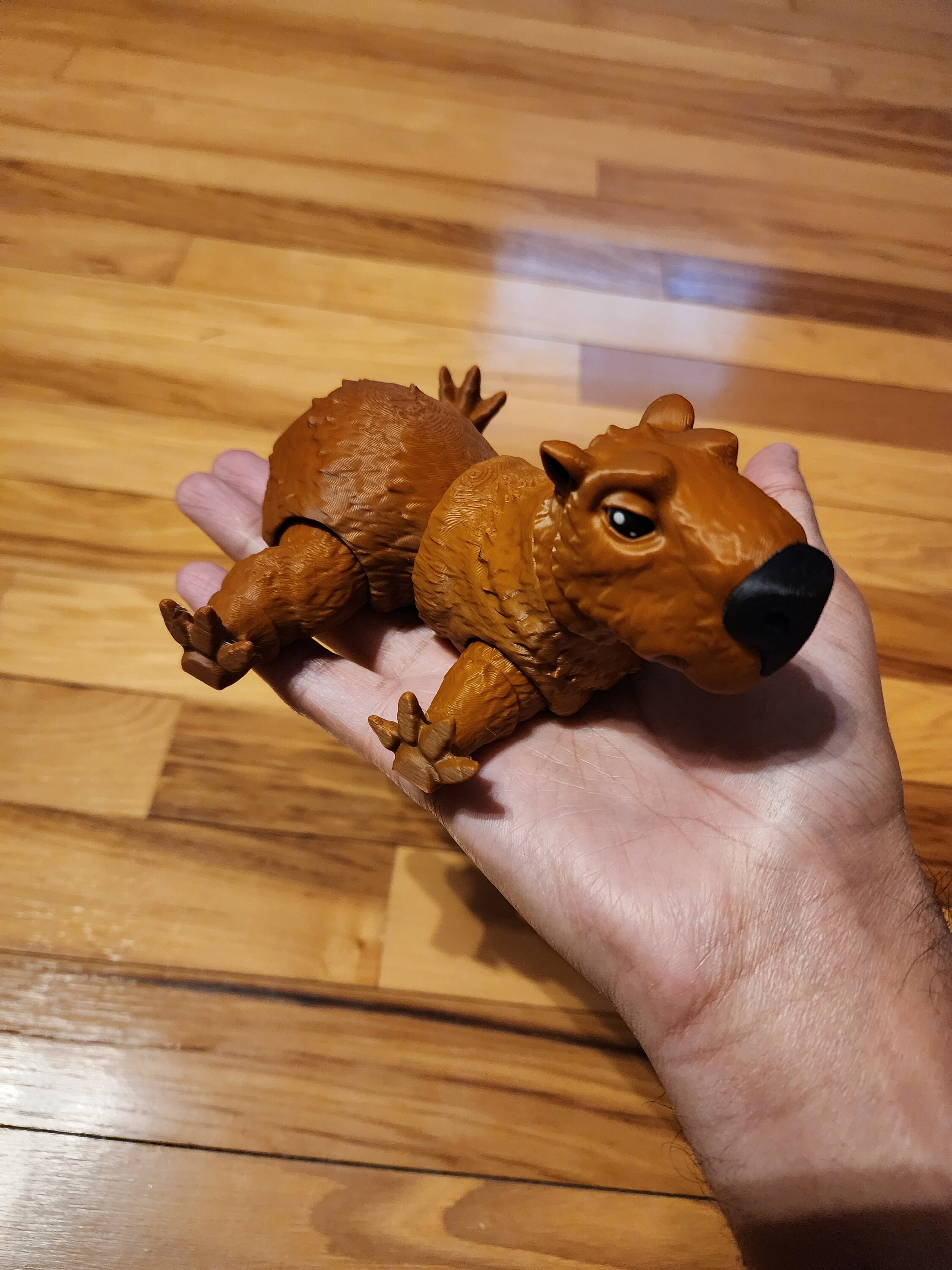 Happy Articulated Capybara Cute 3D Printed Wildlife Fidget Flexible ...