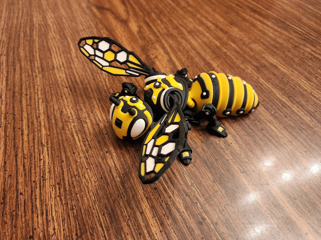 Articulated Cyber Bee Insect Fidget Wildlife Cute Flexible Sensory ...