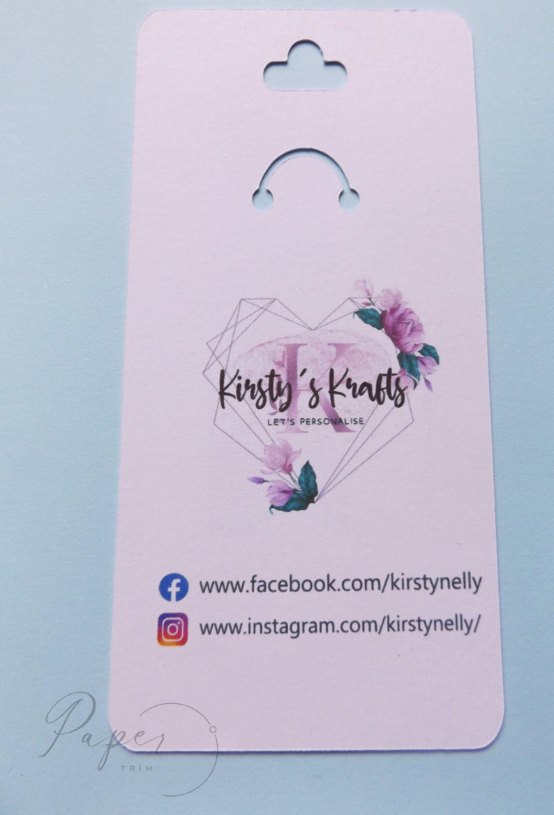 Personalised Logo Keyring Display Cards, Backing Cards, Hanging Cards ...