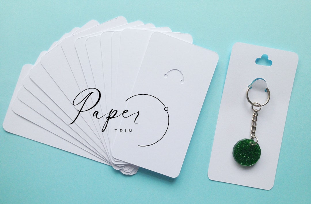 Keyring Holder Cards, White Card Keyring Display Cards, Key Ring ...