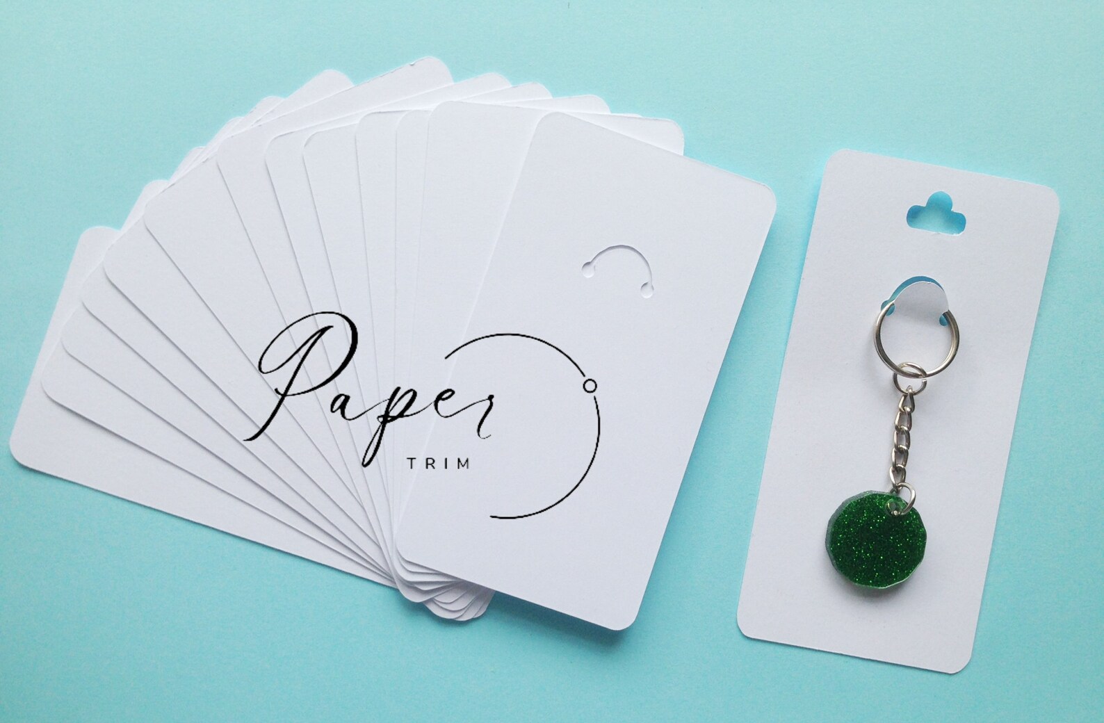 Keyring Holder Cards, White Card Keyring Display Cards, Key Ring ...