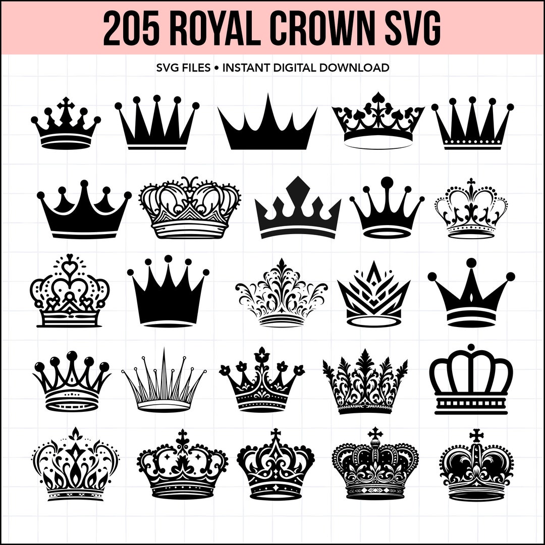 Royal Crown SVG Files King Crown Queen Crown Princess File for Cricut ...