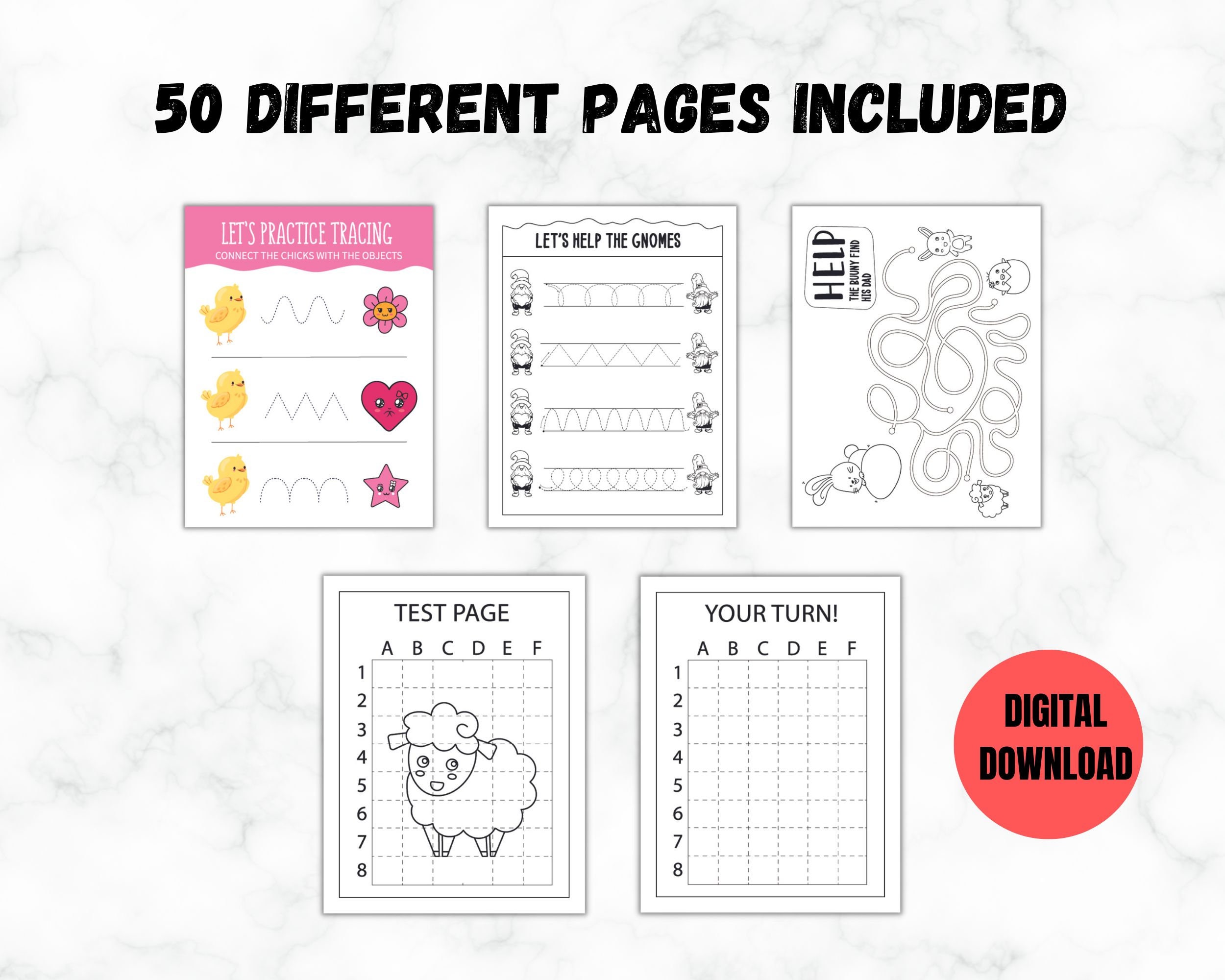 Easter Activity Pages for Kids Pencil Control Handwriting Practice ...