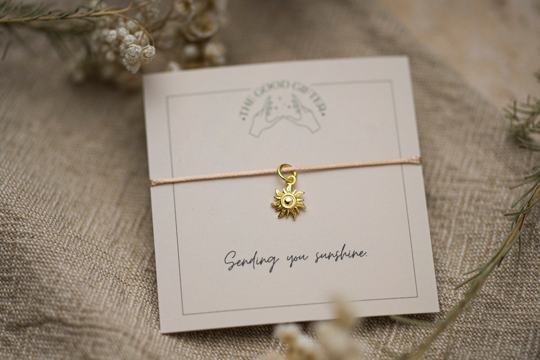 Sending You Sunshine Gold Plated Sun Charm Bracelet to Comfort ...