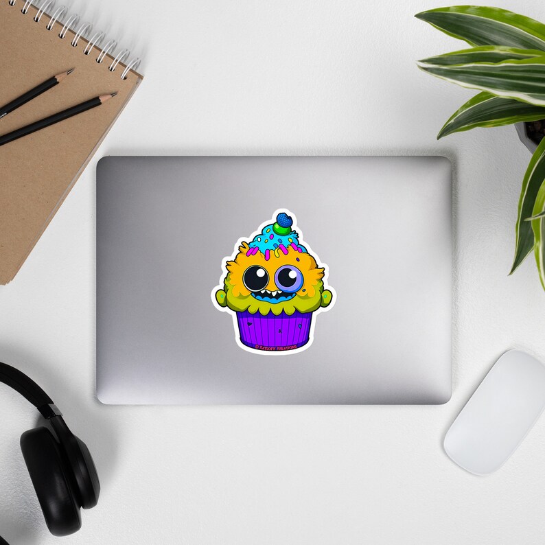 Snuggy Cakez Zinky Monster Cupcake Vinyl Sticker Laptop Sticker - Etsy