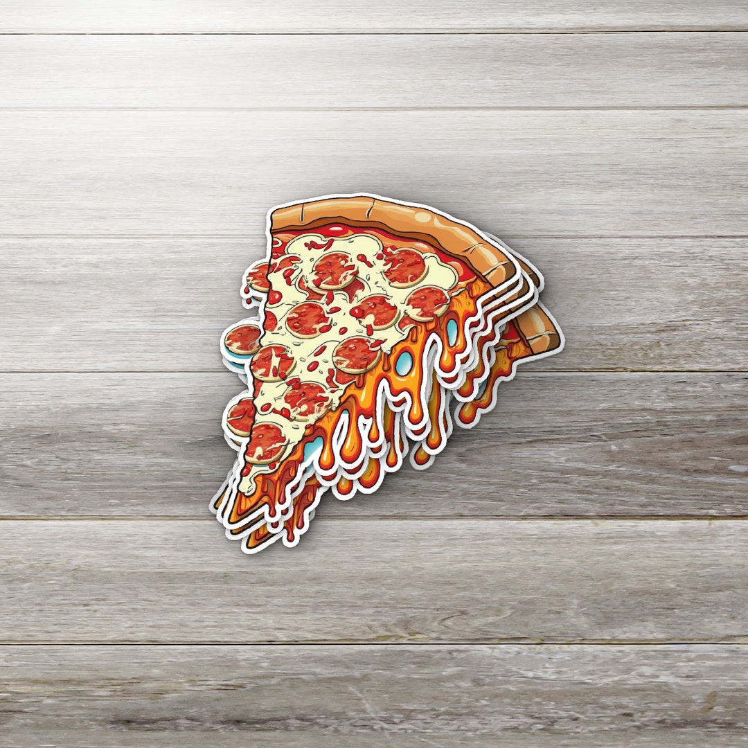 Cartoon Pizza Sticker Pizza Decal Laptop Sticker Water - Etsy
