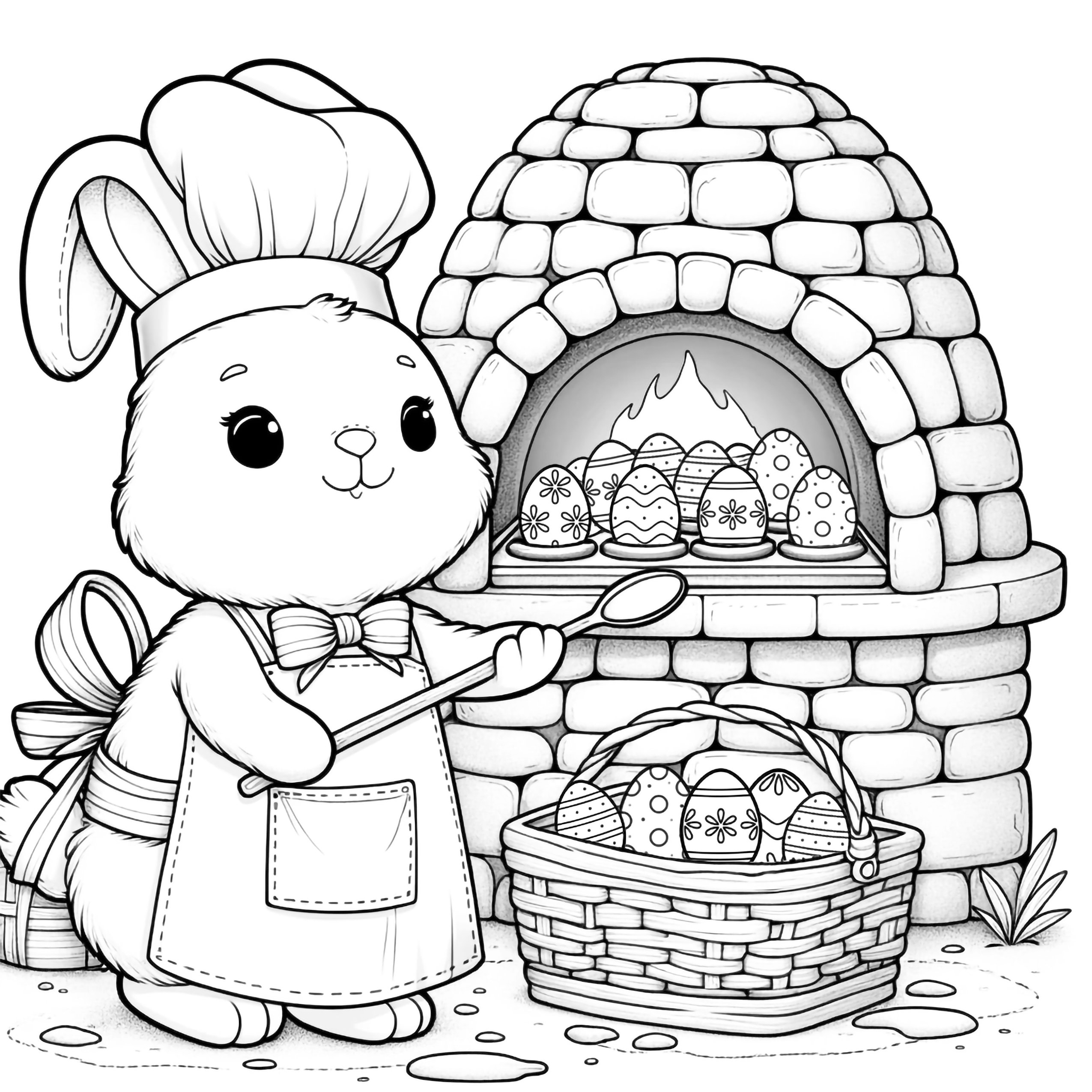 Bunny Rabbit Spring Easter Elementary Kids Coloring Page Gift ...
