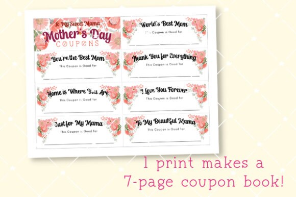 Customizable Mother's Day Printable Coupon Gift DIY Voucher for Mom ...