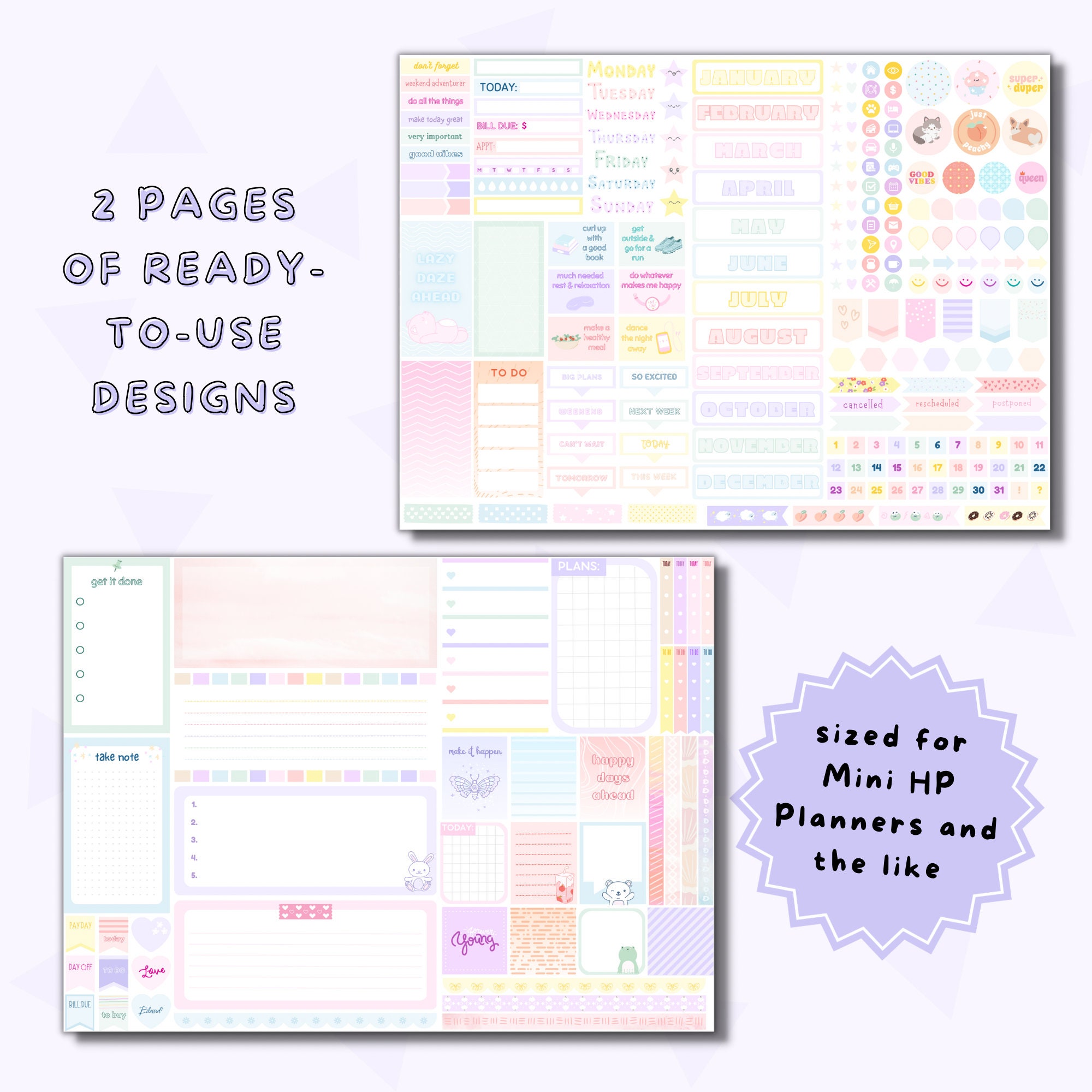 Canva Planner Sticker Template Bundle | Digital Planner Stickers ...