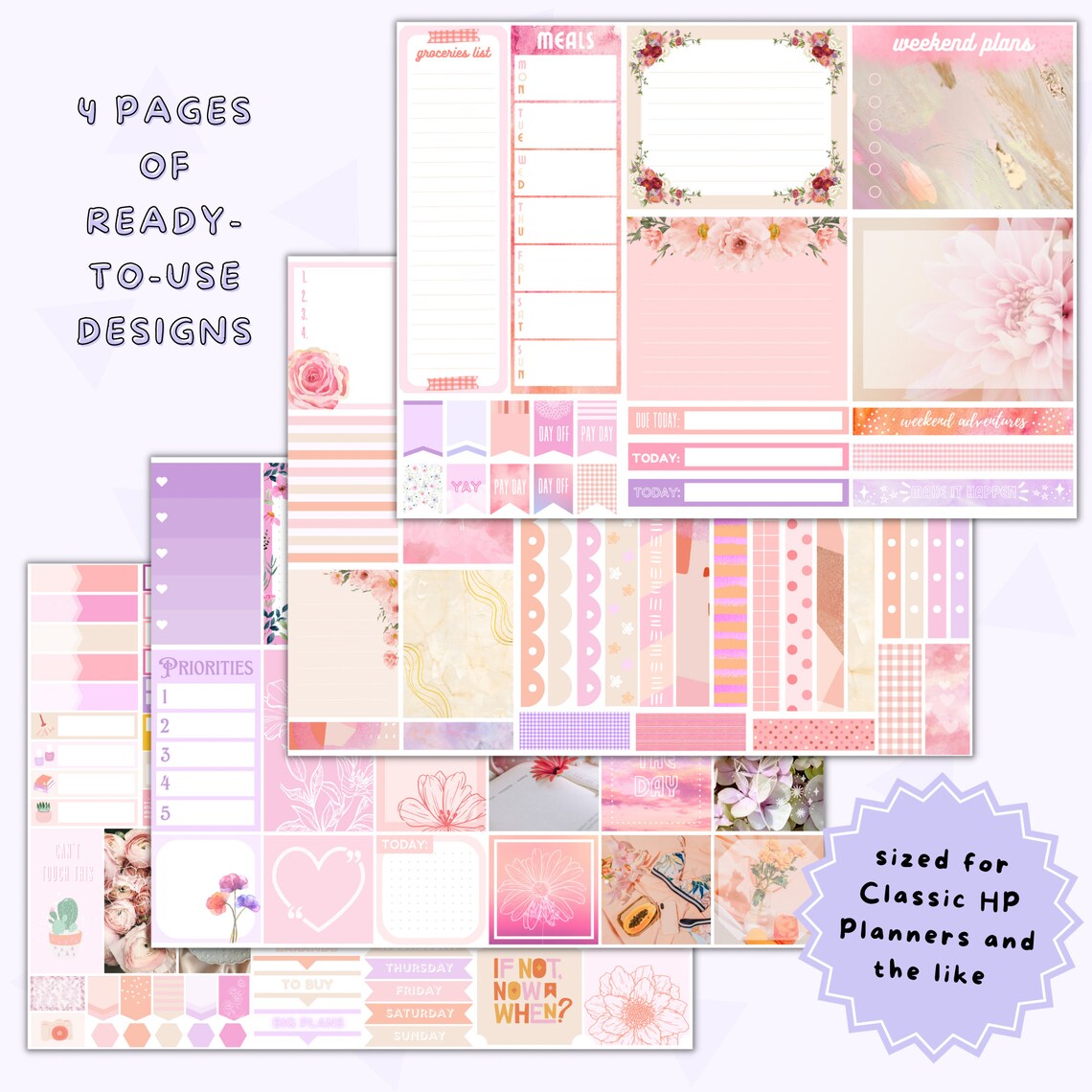 Canva Planner Sticker Template Bundle Digital Planner Stickers Template ...