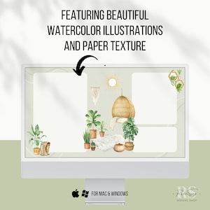 Sage Green Boho Home Aesthetic Desktop Organizer | Folder and File ...