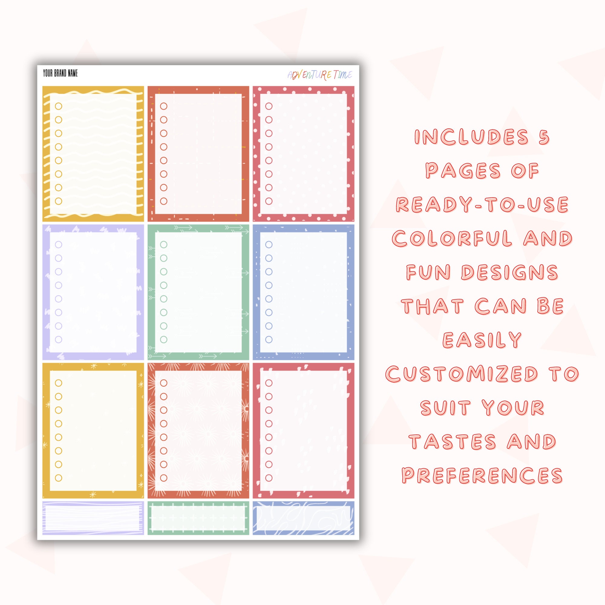 Canva Planner Sticker Template Cheerful Travel Stickers Template ...