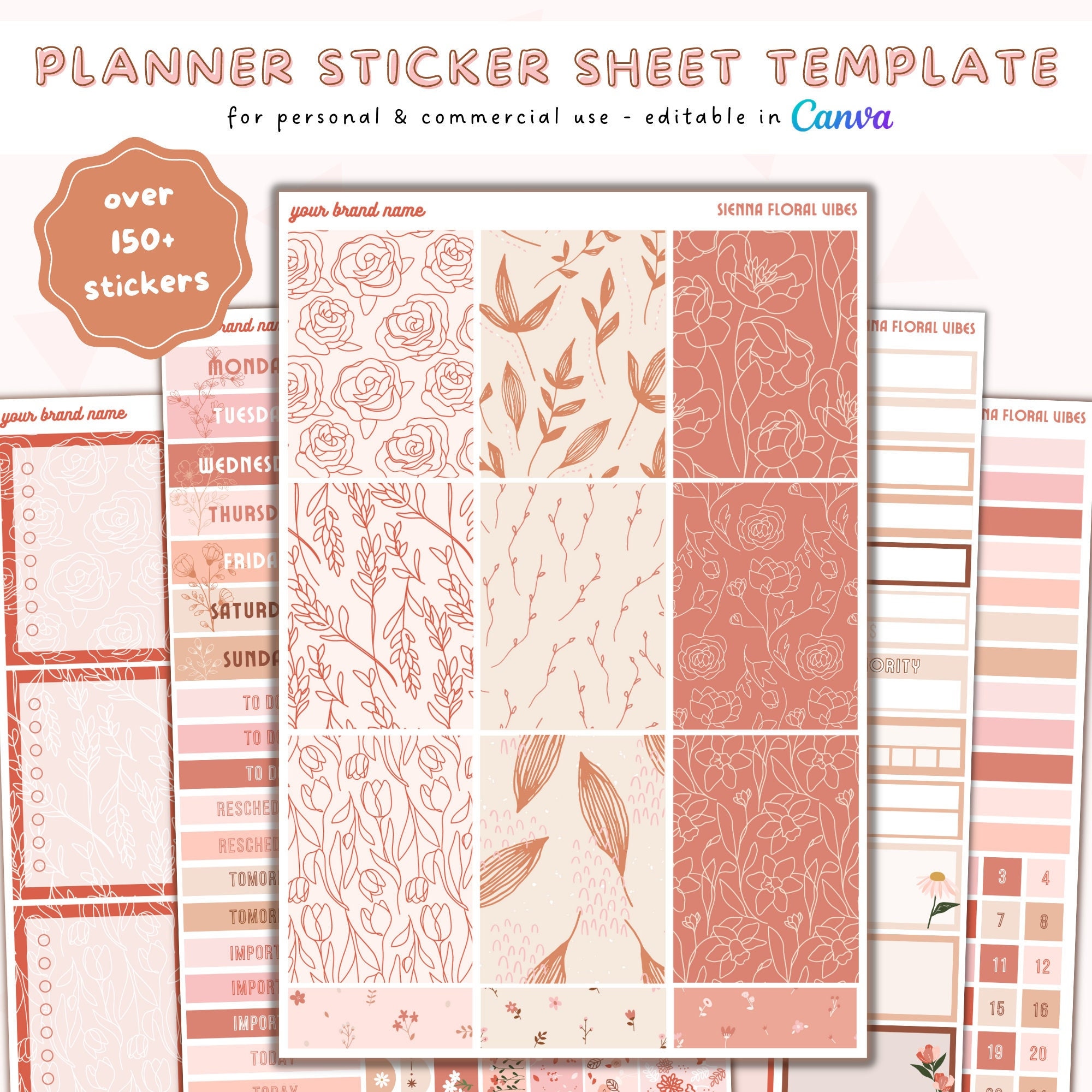 Canva Planner Sticker Template | Digital Planner Stickers Template ...