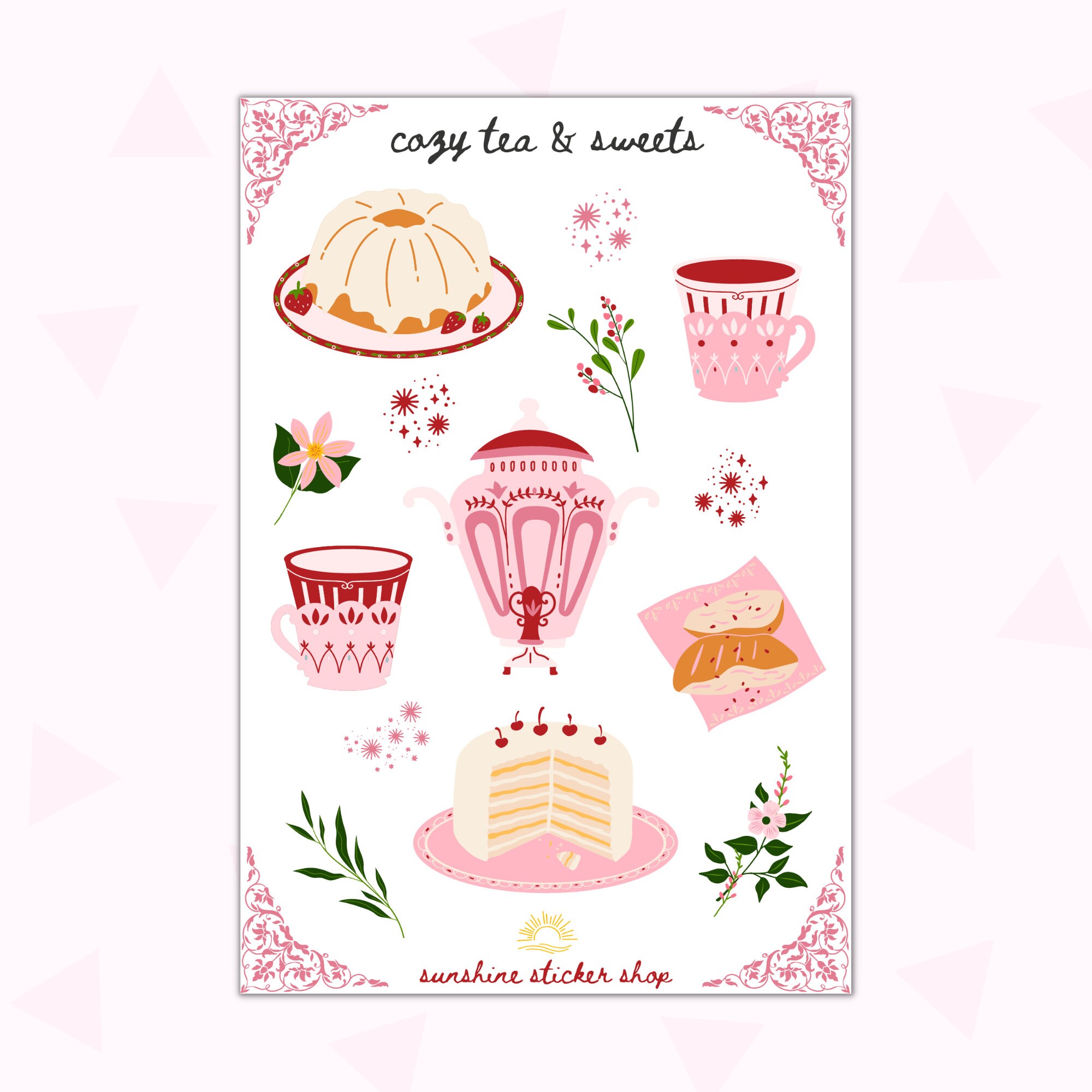 Canva Editable Sticker Sheet Template Cozy Tea Digital Sticker Template ...