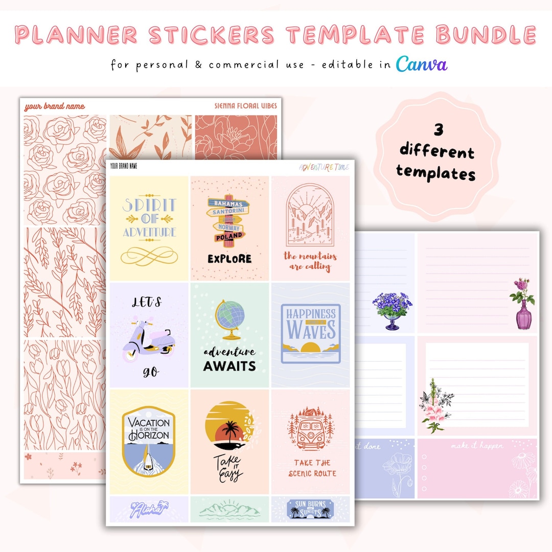 Canva Planner Specialty Sticker Template Bundle | Digital Planner ...