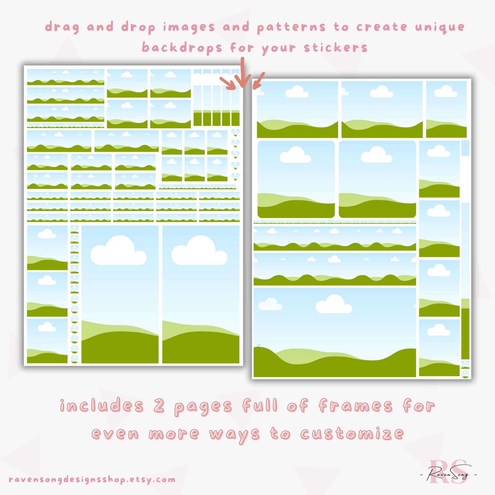 Canva Horizontal Planner Sticker Template | ECLP A5 Horizontal ...