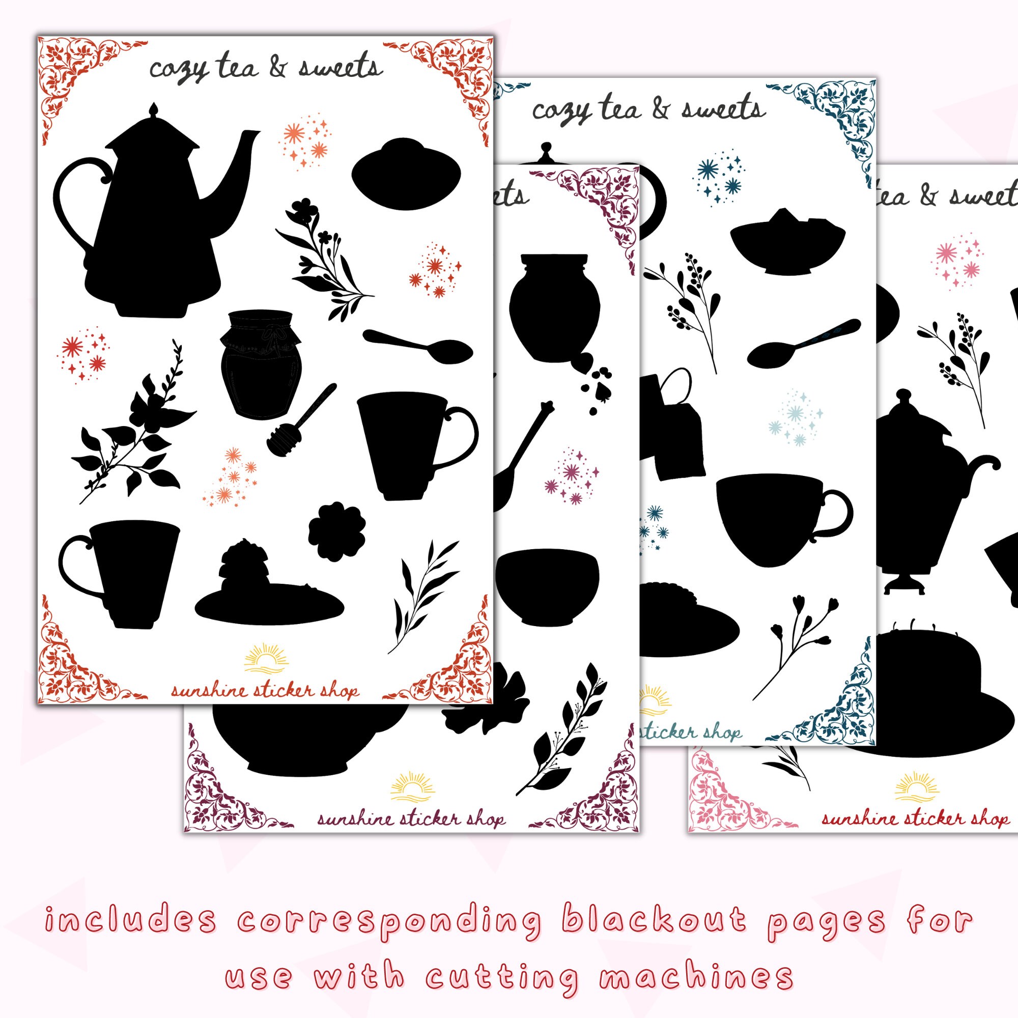 Canva Editable Sticker Sheet Template Cozy Tea Digital Sticker Template ...