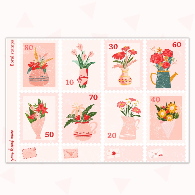 Canva Editable Sticker Template | Journal Sticker Kit Template | Floral ...