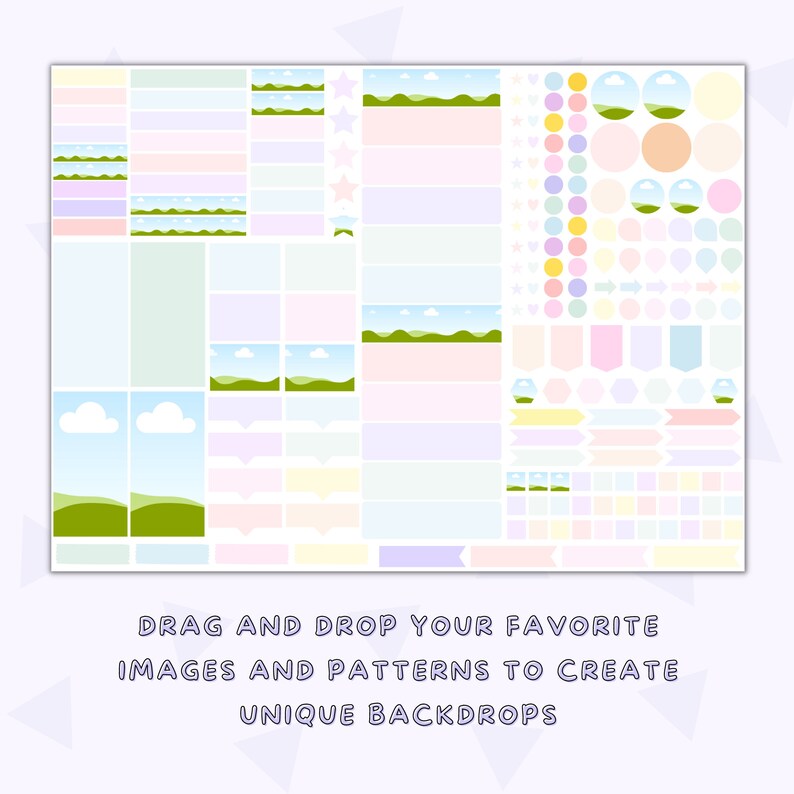 Colorful Canva Template Bundle Cute Printable Planner Stickers Plr 