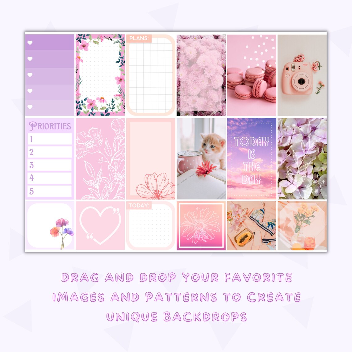 Canva Planner Sticker Template Digital Planner Stickers Template Floral ...