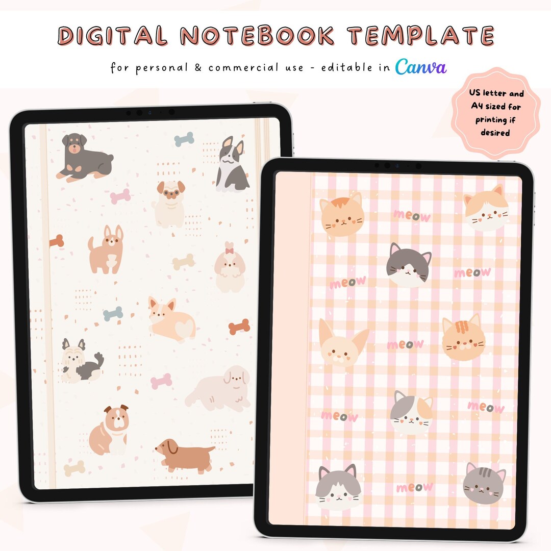 Canva Notebook Template Digital Hyperlinked Notebook - Etsy