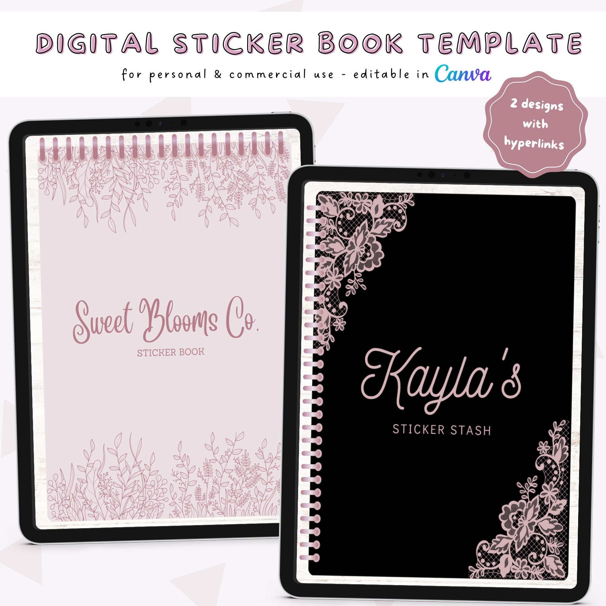 Canva Digital Sticker Book Template | Hyperlinked Sticker Book ...