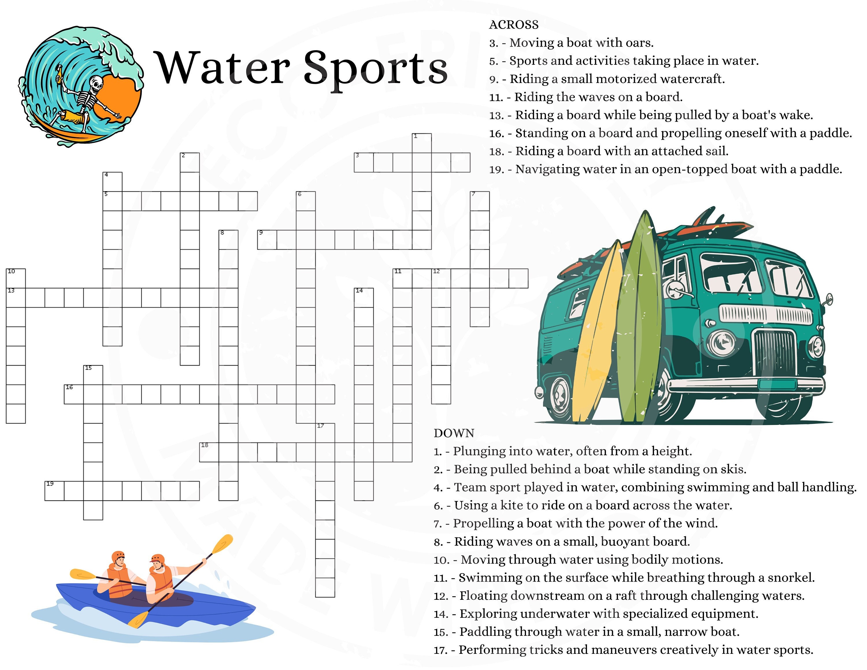 8 Sea Lovers Crossword Puzzles PDF Instant Download - Etsy