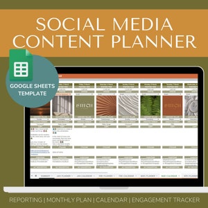 Content Planner Google Sheets, Social Media Content Calendar Excel ...