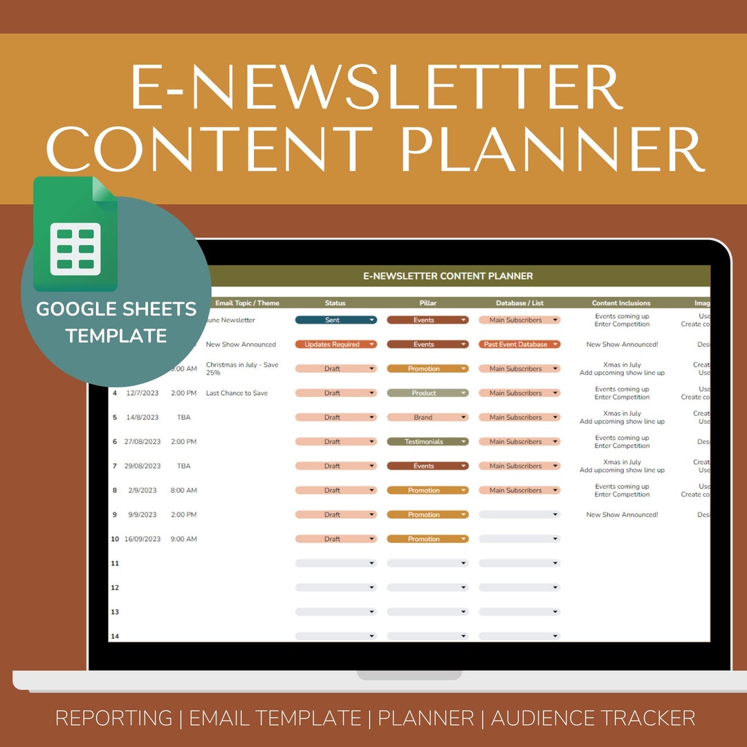 E-newsletter Content Planner | Edm Planner | Email Marketing | E ...