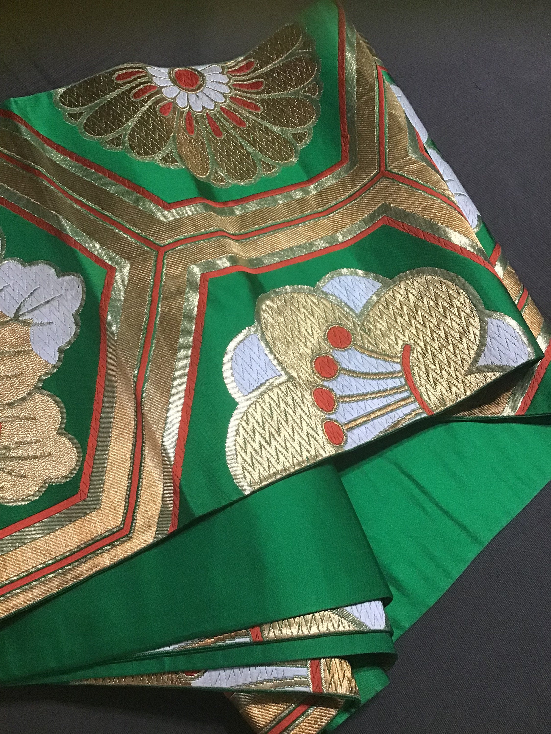 Japanese Fukuro Obi Colorful Floral Design Home Decor Obi, Vintage OBI ...