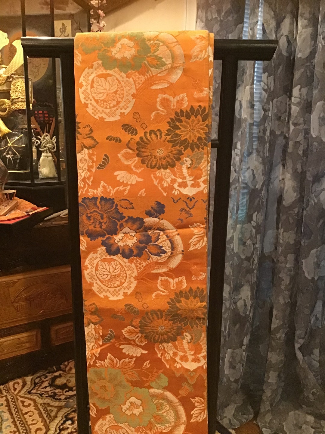 Japanese Vintage OLD OBI Hanhaba Obi Sensu Silk Colorful Kimono Obi ...