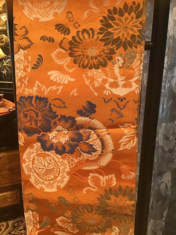 Japanese Vintage OLD OBI Hanhaba Obi Sensu Silk Colo… - Gem